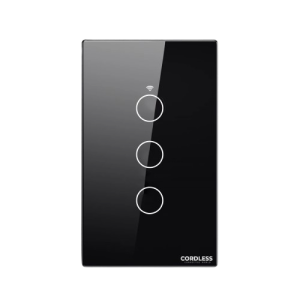 CORDLESS - Smart Touch Wall Switch 3-Gang -WiFi - GROOVE | Expert Smart